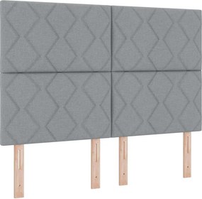 Postel s boxspringem s čelo Světle šedá 140 x 200 cm textil 3339700