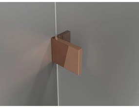 Mexen Lunar T, sklápěcí sprchový kout levý 110 x 110 cm, 8mm čiré sklo, profil růžové zlato, 834T-110-110-60-00-L