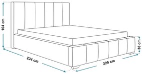 Velká čalouněná postel 200x200 cm Betty Barva: Mintová - Fuego 164