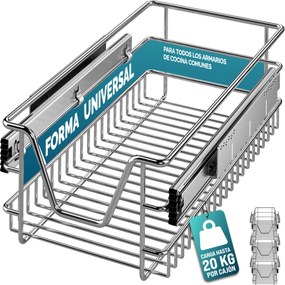 Výsuvný koš do skříňky sada 3 ks 30cm šířka skříňky vnější rozměr