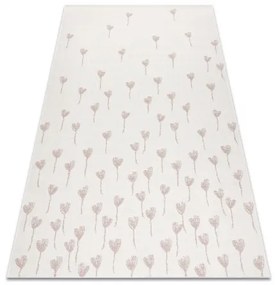 koberec FLAT 48779/526 Květiny KRÉM růžový velikost 200x290 cm | krásné koberce cz