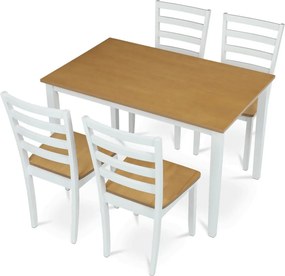 Jídelní set 1+4, rozměr stolu, MDF, dýha, masivní nohy, moření dub (120 x 75) cm