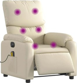 Elektrické masážní polohovací křeslo krémové umělá kůže 3204880