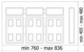 In-Design Vložka pro koše UNION, šířka skříňky 900 mm antracit