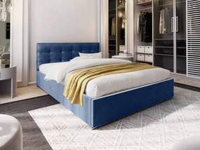 Manželská postel 160 cm Hermila (světle modrá) (s roštem a úložným prostorem). 1046956