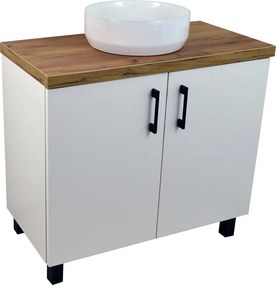 Comodo Koupelnová skříňka pod deskové umyvadlo ROSO W 80-HD - bílá/zlatý dub