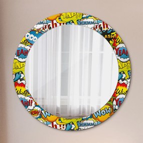 Kulaté zrcadlo tištěný rám Vzor komiksu fi 70 cm