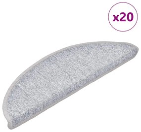 Schodové rohože 20 ks 56 x 17 x 3 cm světle šedé, půlkulaté 3365784