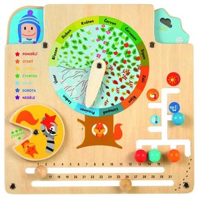 Kalendář přírody - dřevěná naučná hrací deska -LL322