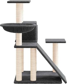Škrabadlo pro kočky se sisalovými sloupky tmavě šedé 82 cm 171662