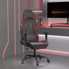 Herní židle s podnožkou černá a vínová umělá kůže 3143660