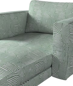 Potah na IKEA Norsborg šezlong s loketními opěrkami barva zelená látka pletený vzor, vzorované