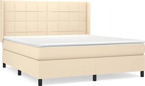 Box spring postel s matrací krémová 160x200 cm textil 3131446