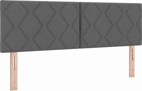 Postel s boxspringem s čelo Tmavě šedá 200 x 160 cm textil 3341301