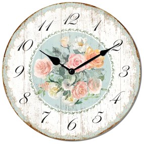 Dřevěné nástěnné hodiny Pastel Life 29 cm (ISABELLE ROSE)