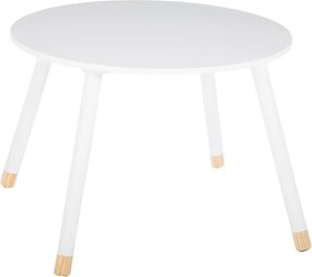 Dětský stůl, bílý stůl, psací stůl, kulatý stůl - bílá barva, 43 cm, O 60 cm