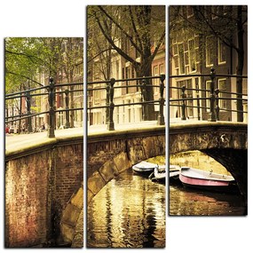 Obraz na plátně - Romantický most přes kanál - čtverec 3137C (105x105 cm)