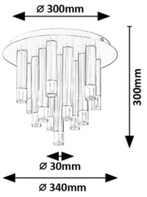 Rabalux 71354 - Stropní svítidlo RAMIRA 13xG9/5W/230V černá