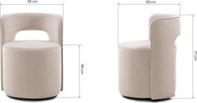 Otočná designová jídelní židle RAVAL béžová