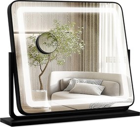 Costway Stolek LED podsvícené zrcadlo Make-up Mirror se světly – 56 × 12 × 48 cm