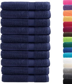 Prémiové saunové osušky SOLUND 10 ks tmavě modré 80x200 cm 600 g/m² 137268