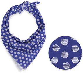 Biante Bavlněný šátek Sandra SA-214 Bílé puntíky na modrém 80 x 80 cm