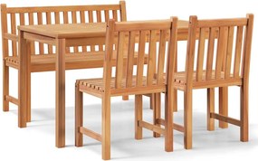 4dílný zahradní jídelní set masivní teakové dřevo 3157151