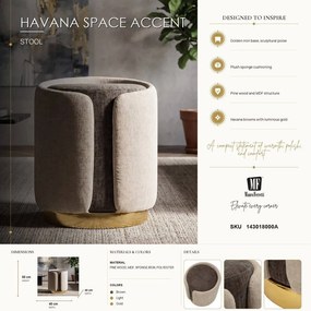 Hnědý/béžový taburet Glam Style – Mauro Ferretti