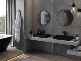 Mexen Loft, kulaté koupelnové zrcadlo 60 cm, barva rámu černá matná, 9850-060-060-000-70