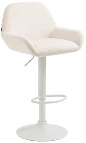 Barová židle Romsey - samet - bílý rám | krémová