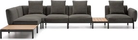 Tmavě šedá čalouněná zahradní pohovka (levý roh) Sorells – Kave Home