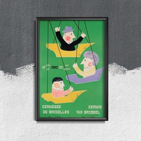 Retro plakát Bruselova spravedlivá atrakce belgie