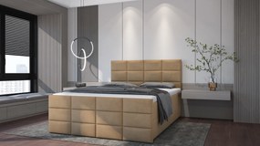 SFAB Kontinentální čalouněná postel POSITANO (180x200 cm) Látka Velutto: Velutto 20 - Černá