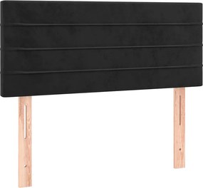 Box spring postel s matrací černá 90x200 cm samet 3141343