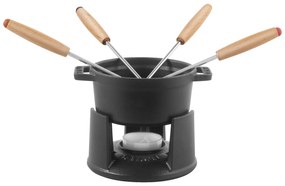 Staub mini fondue set, 4 ks vidličky 10 cm/0,25 l černý, 1400423