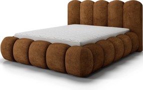 Postel Oloroso 180x200 s kovovým roštem a úložným prostorem, cihlový plyš