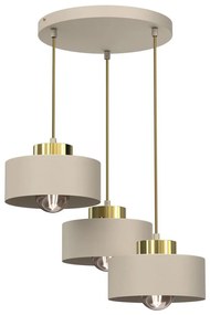 Luminex Lustr na lanku MARTI 3xE27/15W/230V béžová/zlatá 9932