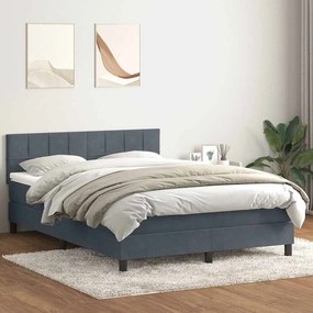 Box spring postel s matrací tmavě šedá 160x210 cm samet 3316216