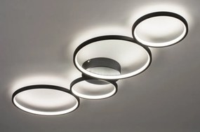 Stropní stmívatelné designové černé LED svítidlo do obýváku Bubble