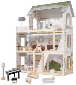 Creative Corner Dřevěný domeček pro panenky LULILO FLORO boho LED