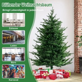 Costway 136 cm Umělý vánoční stromeček s osvětlením a 180 Teplá bílá LED světla