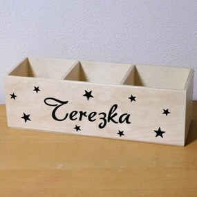 Velký dřevěný organizér se jménem