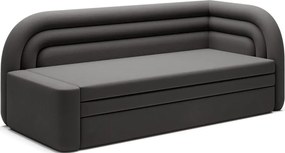 Taupe sametová rozkládací/s úložným prostorem pohovka pravý roh 223 cm Fabillo – ELTAP