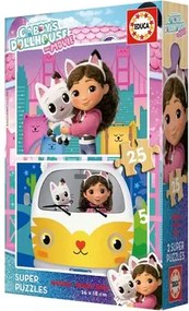 EDUCA Dřevěné puzzle Gábinin kouzelný domek / 2x25 dílků