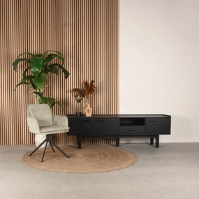 LABEL51 Dřevěný TV stolek CALI černý FU-88.024