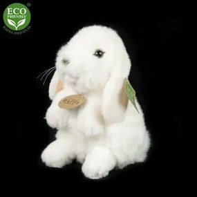 RAPPA Plyšový králík bílý stojící 18 cm / ECO-FRIENDLY / od 0 měsíců