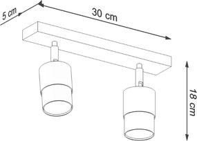 Sollux Lighting Stropní svítidlo NERO 2 černé/zlaté