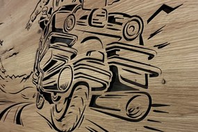 Li-Go "Motorkáři" světelný obraz 230V 120x50cm provedení povrchu: dub světlý
