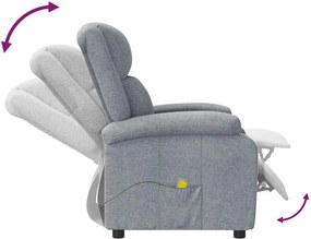 Masážní křeslo světle šedé textil 340936
