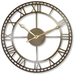 Kovové zlaté nástěnné hodiny vintage 50 cm